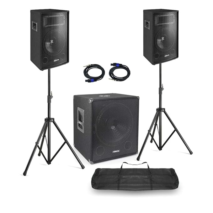 VONYX DJ Speakers and Subwoofer Mobile Disco Set 15": Amazon.co.uk ...