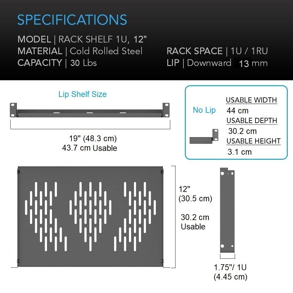 Mua Beiyier 1U Server Rack Shelf, Suitable for 19" Network Equipment ...