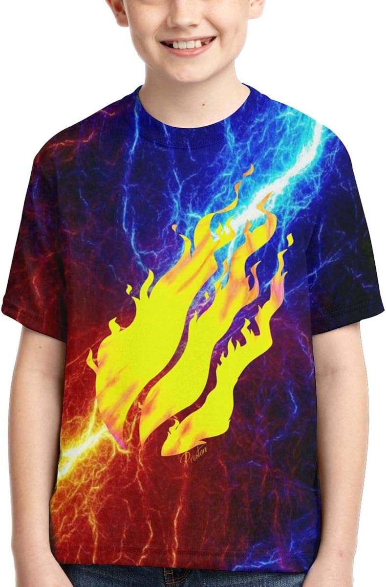 VCBEGE Boys and Girls Tees Preston Fire Nation Playz Gamer Flame 3D ...
