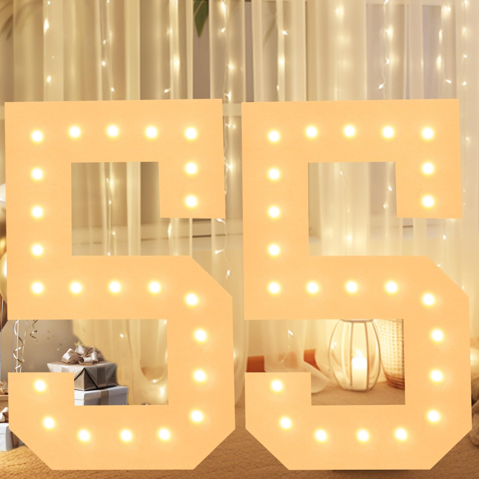 LOBOOM 4FT Light Up Numbers, Marquee Numbers 4 Feet Tall Giant Number ...