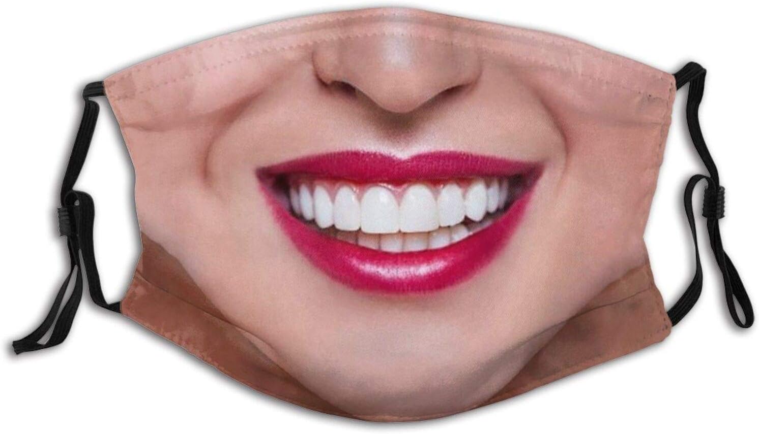 Realistic Beauty Women Smiley Face Print Dust Proof and Windproof Mask ...