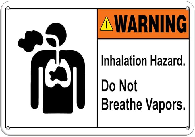 Amazon.com: Warning Inhalation Hazard Do Not Breathe Vapors LABEL DECAL ...