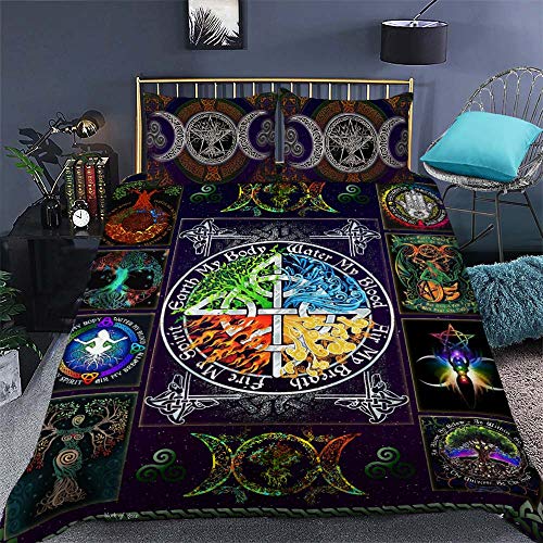 GEEMBI Quilt Bedding Set-Wiccan Witch Pagan Quilt Bed Set THH2582QS ...