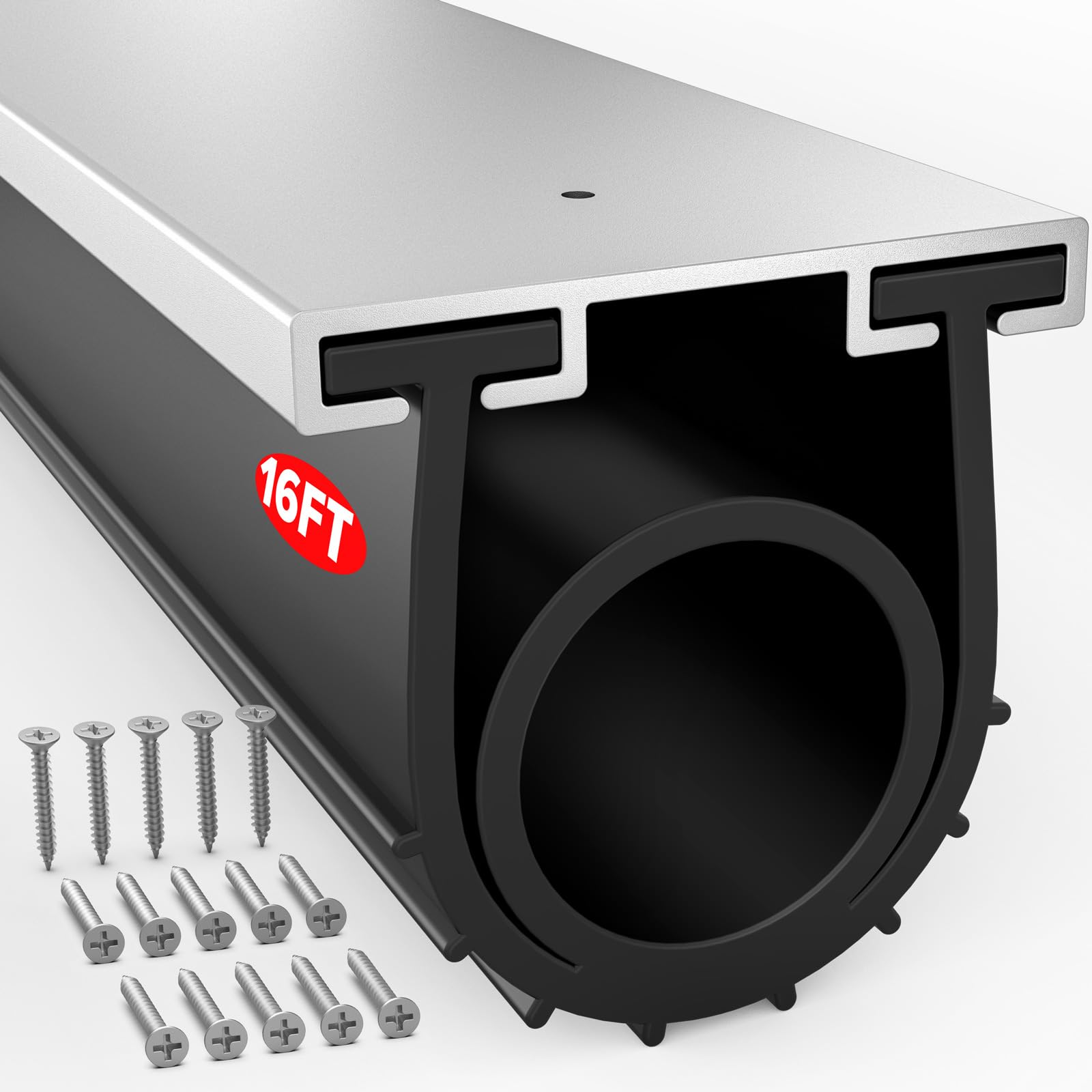 Jin&Bao Garage Door Bottom Seal with Pre-drilled Aluminum Track ...