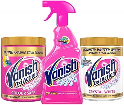 Vanish Gold Fabric Stain Remover Oxi Action Kit: 1 Powder for Whites, 1 ...