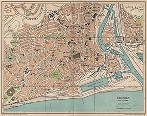 SWANSEA. Vintage town city map plan. Wales;1936 : Amazon.ca: Home