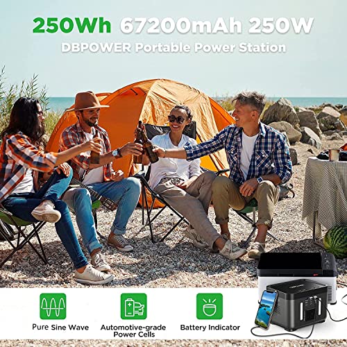DBPOWER Portable Power Station, Peak 350W Backup Lithium Battery 250Wh ...