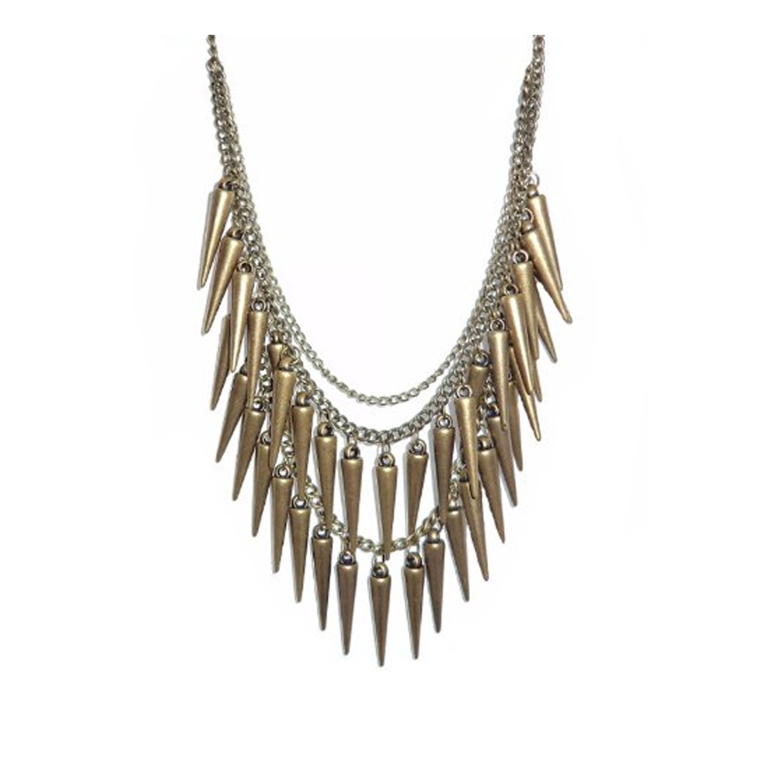 STATEMENT GOLD LAYERED SPIKE NECKLACE: Amazon.co.uk: Jewellery