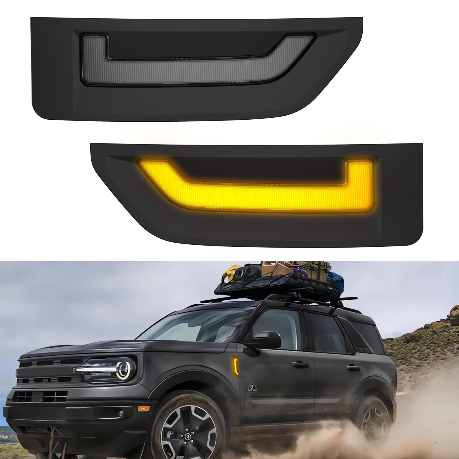 LitMiRaCle Side Marker Lights for Ford Bronco Sport 2021-2024, LED Turn ...