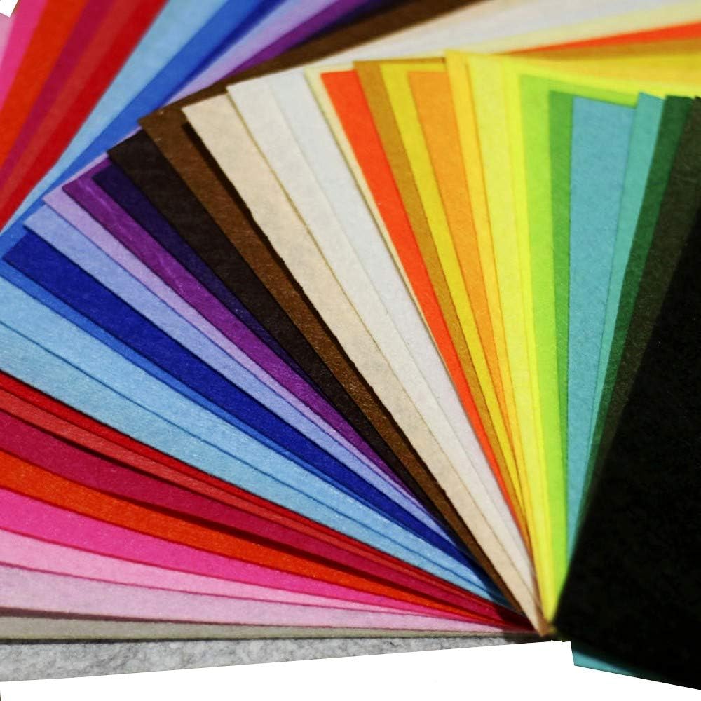 JZK 40 x Mixed colour felt squares for craft 15cm x 15cm, 24 x A4 felt ...