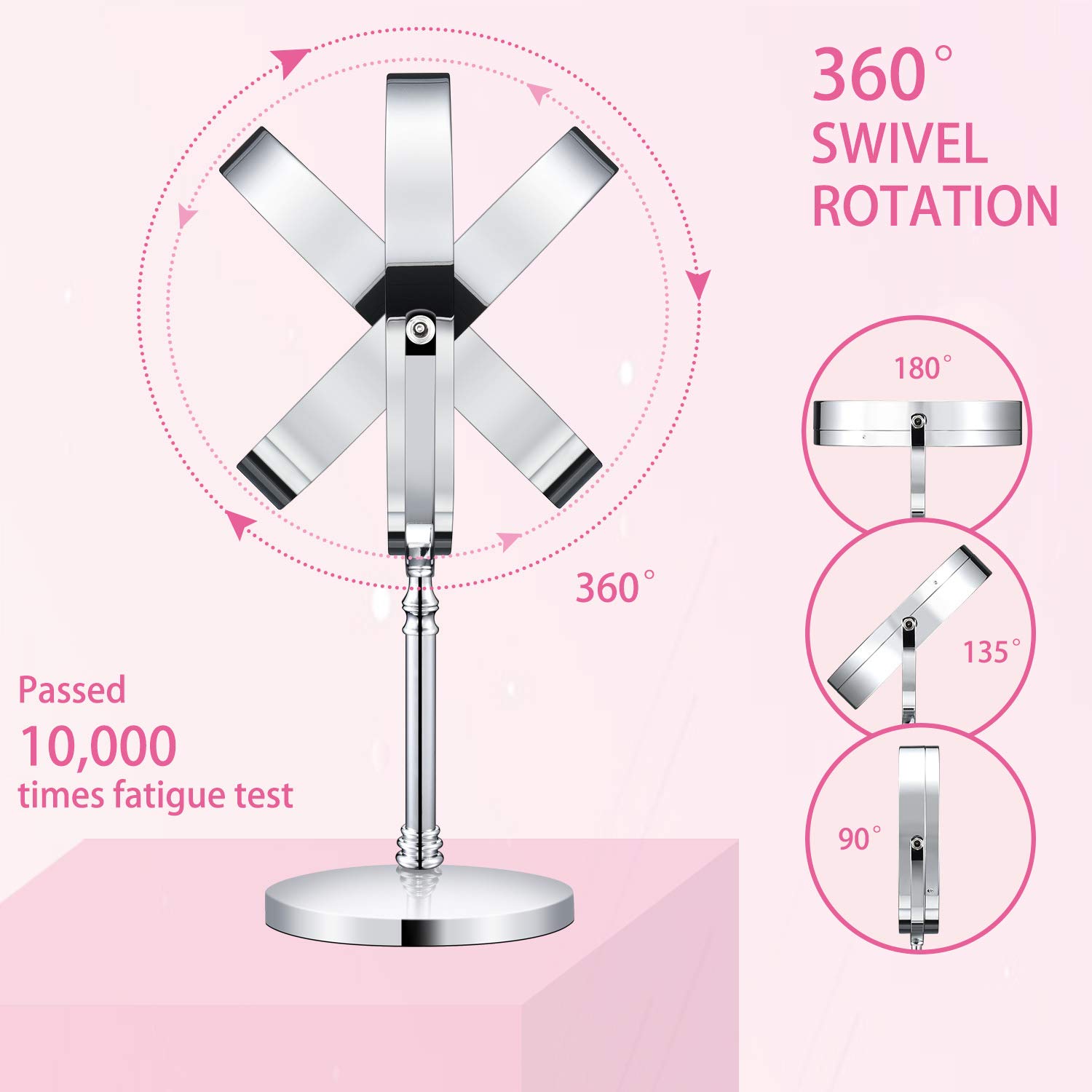 Mua AMZNEVO Rechargeable 8'' Lighted Makeup Mirror, 10X Magnifying ...