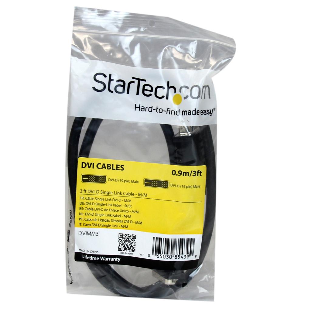 StarTech.com 3 ft DVI-D Single Link Cable - Male to Male DVI-D Digital ...