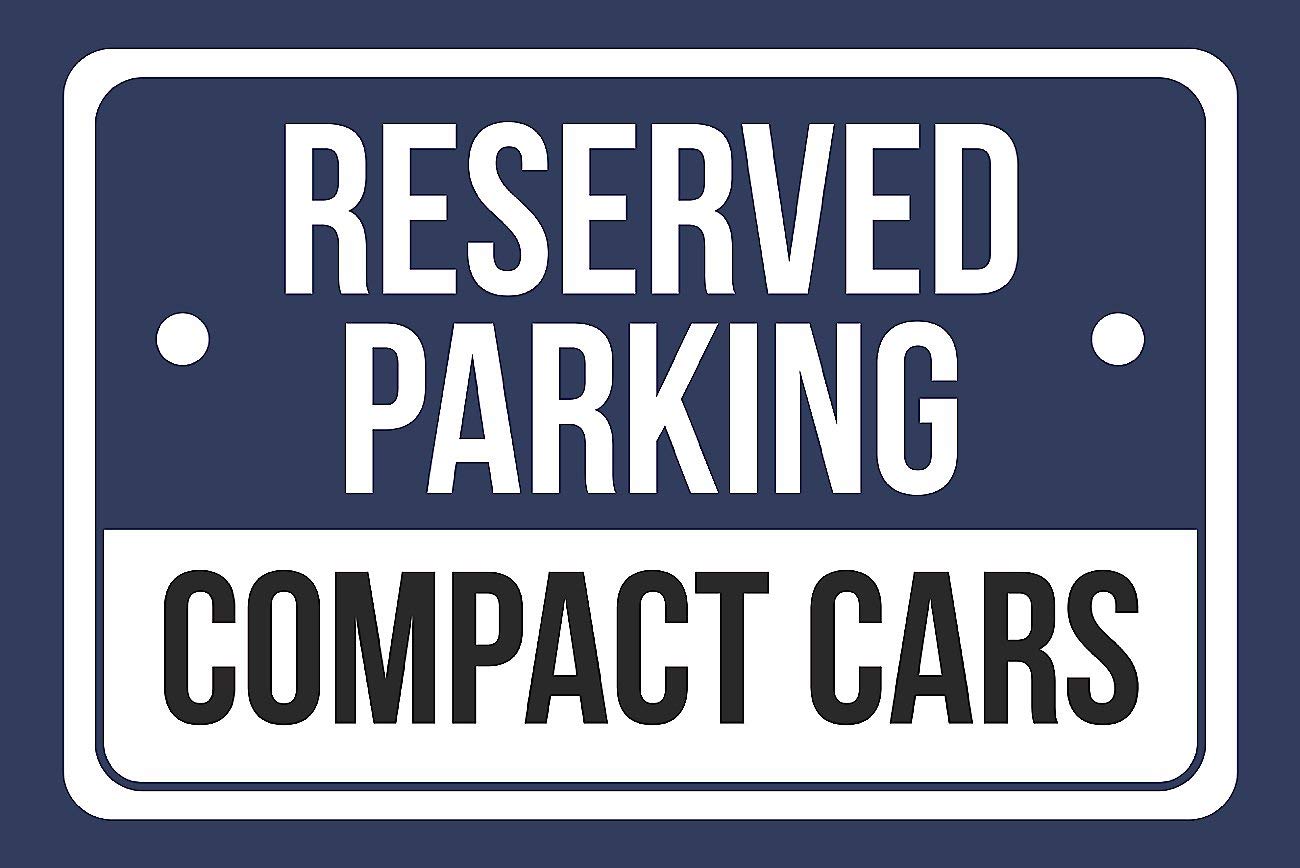 Amazon.com : Reserved Parking Compact Cars Print Blue, White and Black ...