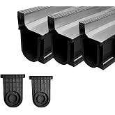 Natotela Slot Channel Drain with 304 Stainless Steel Grate-39.4Lx6.1Wx8 ...