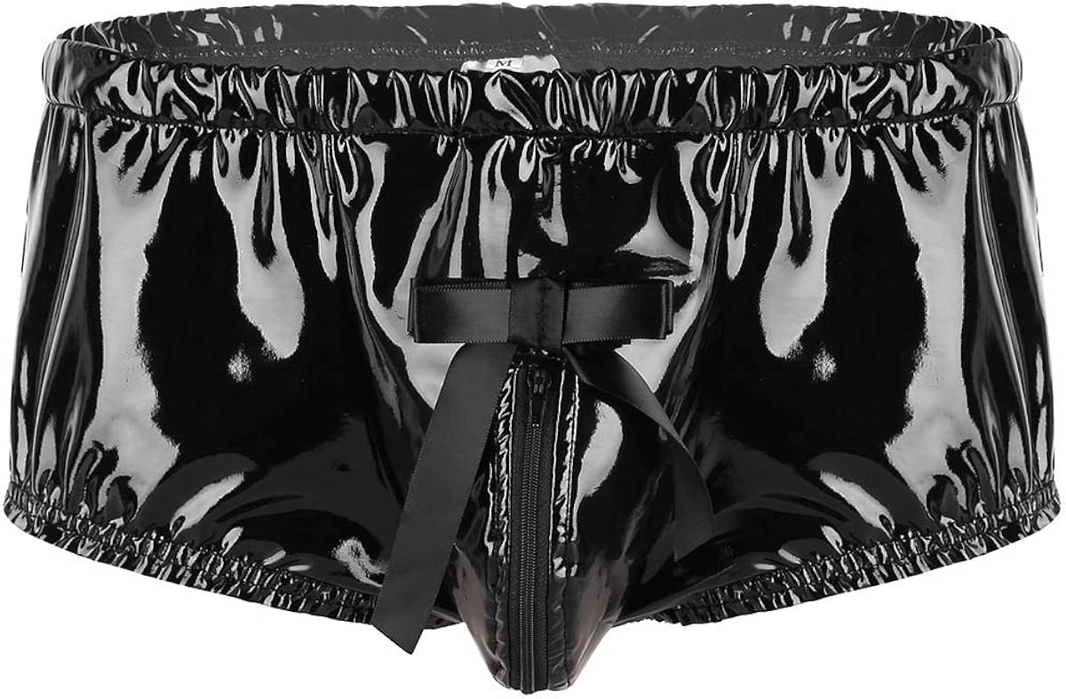 IEFIEL Calzoncillos Hombre Sexy Cuero Braguitas PVC Abierto Boxer Bulge ...