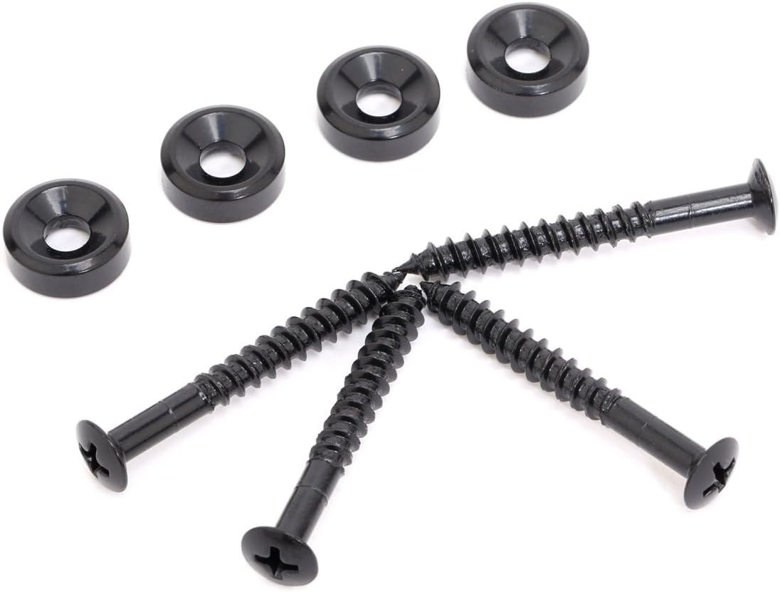 Musiclily Electric Guitar Bass Neck Joint Bushings & Bolts,Black (4 ...
