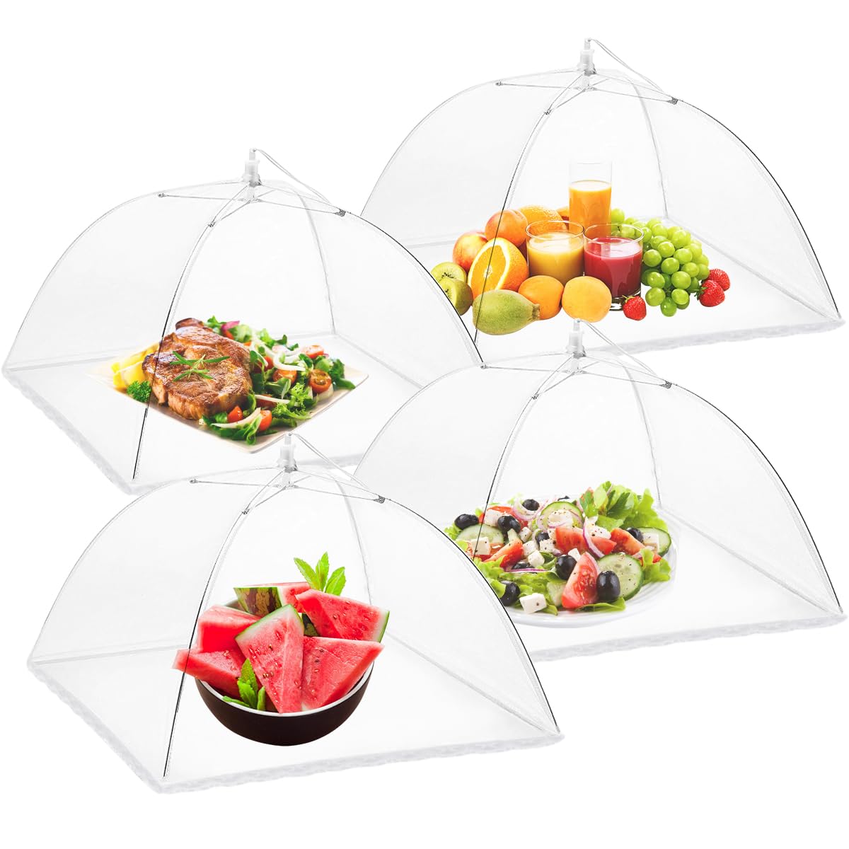 Onarway Food Covers for Outside Mesh: 4 Pack 14 Inch Pop Up Fine Fly ...
