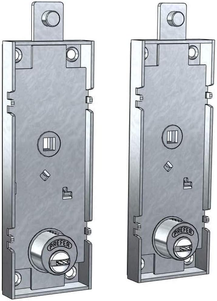 pair of locks W551.0822.0000 for tilting/garage round cylinder punched ...