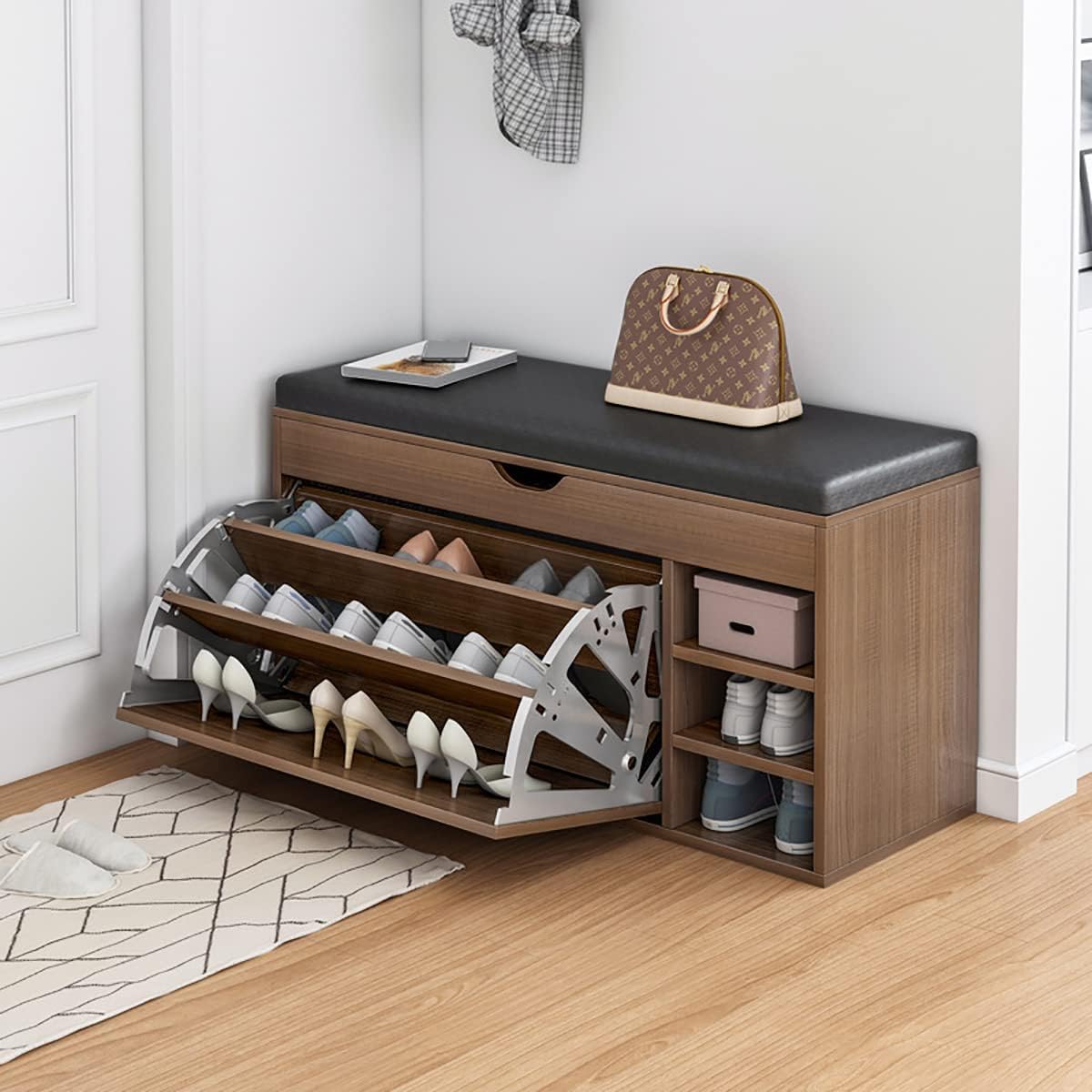 HOMEMORE Shoe Bench Shoe Cabinet Shoe Rack for Entryway with Sitting ...