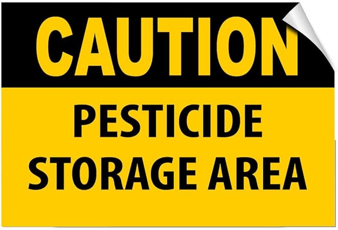 Amazon.com: Caution Pesticide Storage Area Hazard LABEL DECAL STICKER ...