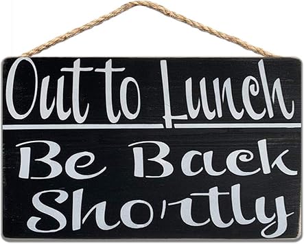 Amazon.com: Out to Lunch Be Back Shortly, Dining Break Room, Food ...