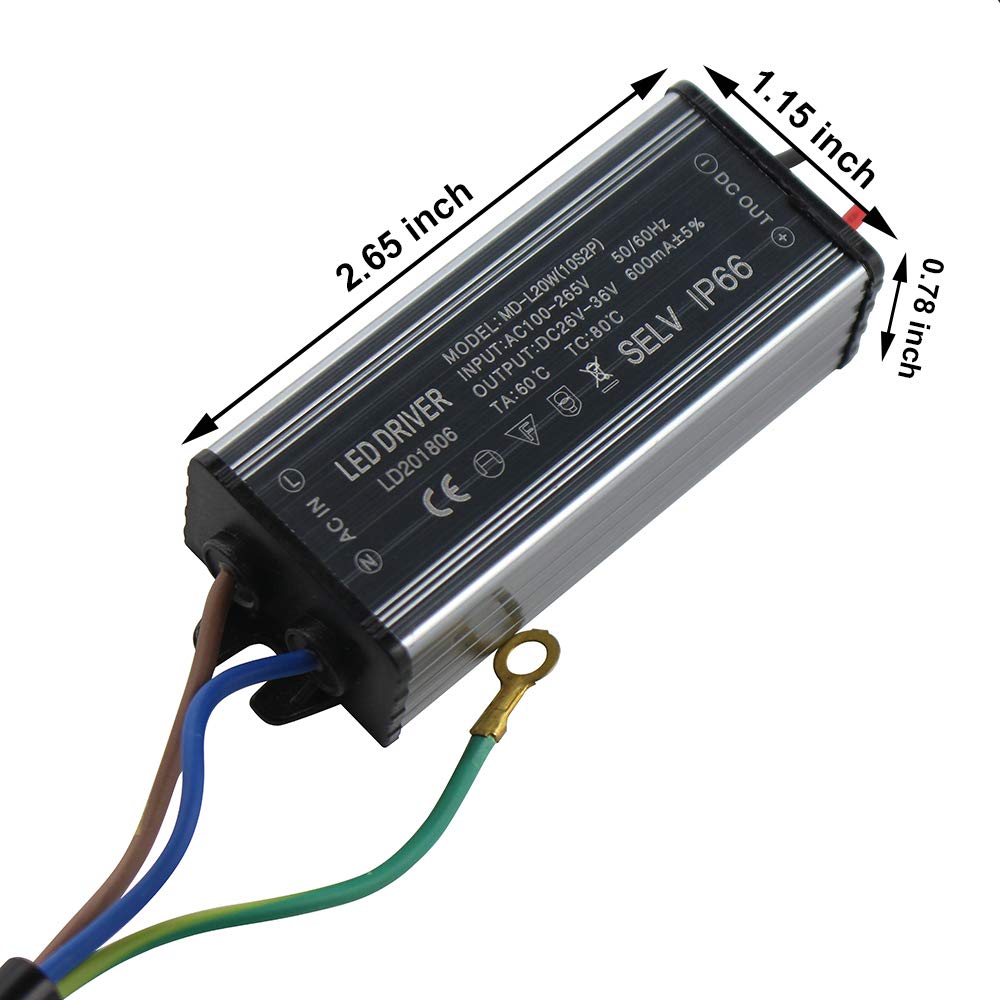 Fankerba Aluminium IP66 20W LED Driver 600mA (Constant Current Output ...