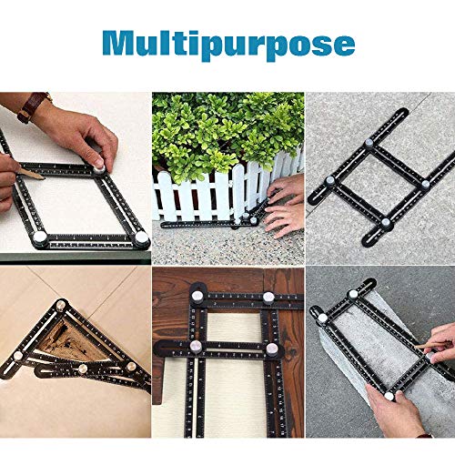 2 Pack Multi Angle Measuring Ruler, Precise Aluminum Alloy 6-Sided ...