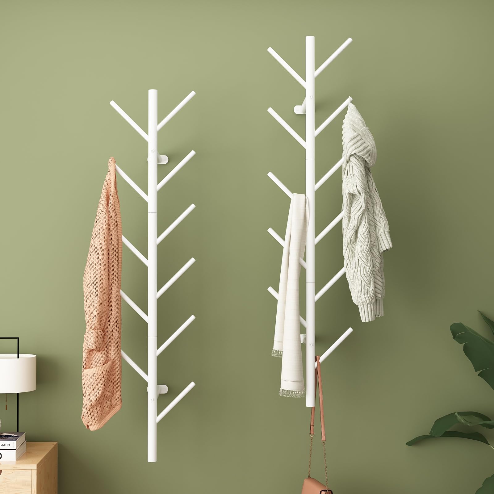 KADIGANG 2 Pack Wall Mount Modern Coat Rack, 39 Inch Metal Coat Hanger ...