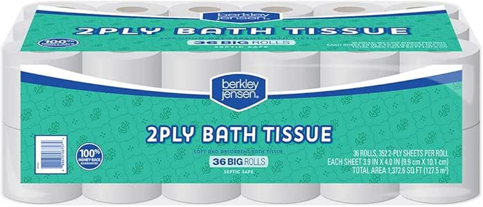 Amazon.com : Berkley & Jensen Big Roll 2-Ply Premium Bath Tissue, 352 ...