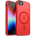 Amazon.com: CANSHN Magnetic Case Frosted Red Phone Cover for iPhone SE ...