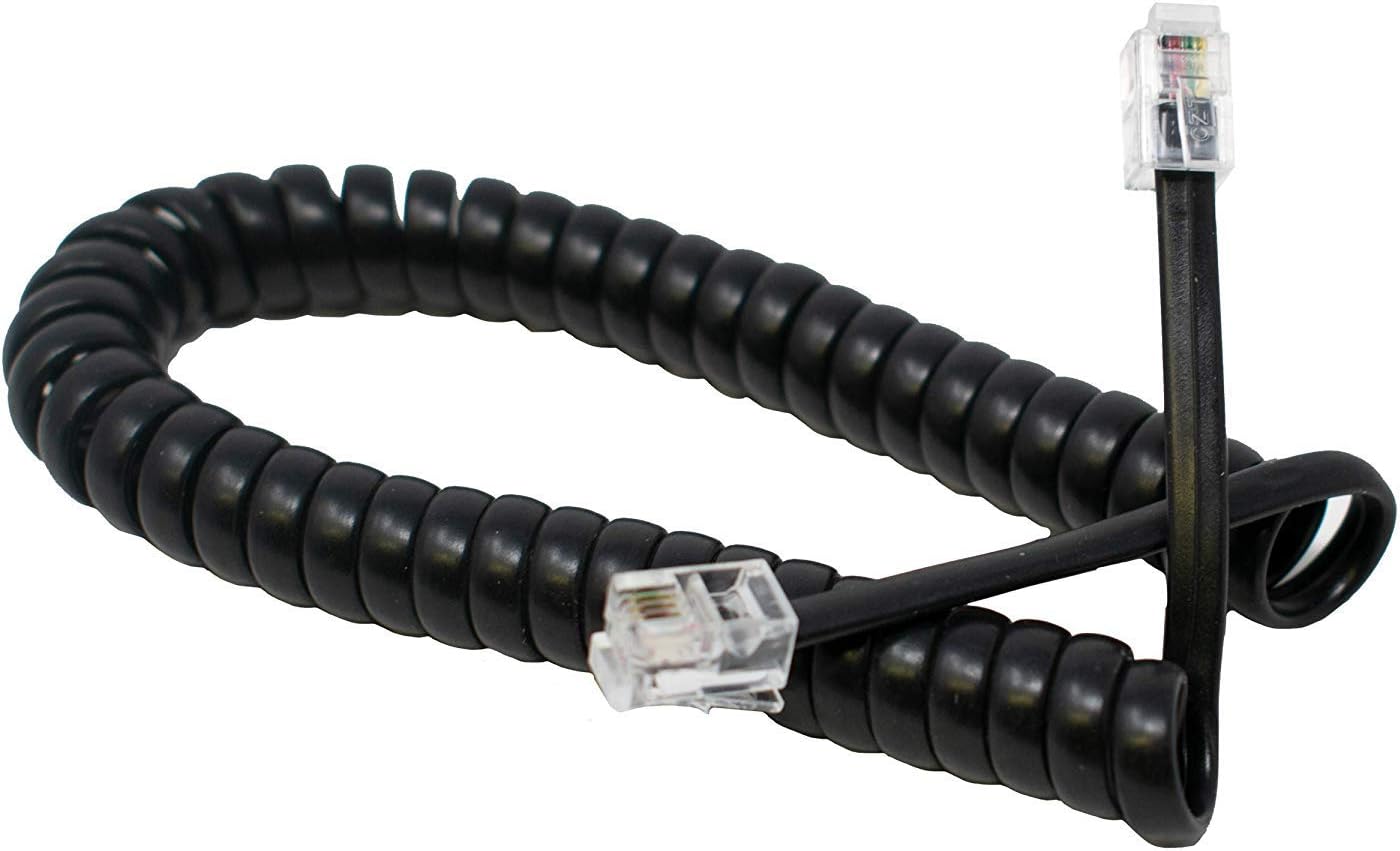 I-CHOOSE LIMITED RJ10 Telephone Handset Coiled Spiral Cable/Curly Cord ...