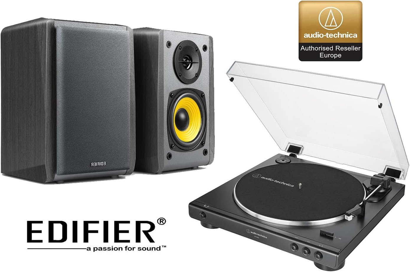 Audio-Technica AT-LP60 Turntable and Edifier R1010BT: Amazon.co.uk ...