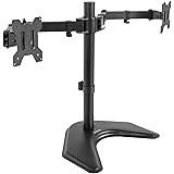 VIVO STAND-V002F Dual LED LCD Monitor Free-Standing Desk Stand for 2 ...