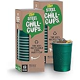 Amazon.com: Steel Chill Cups 16 oz. Party Cups, Perfect for Cold Drinks ...