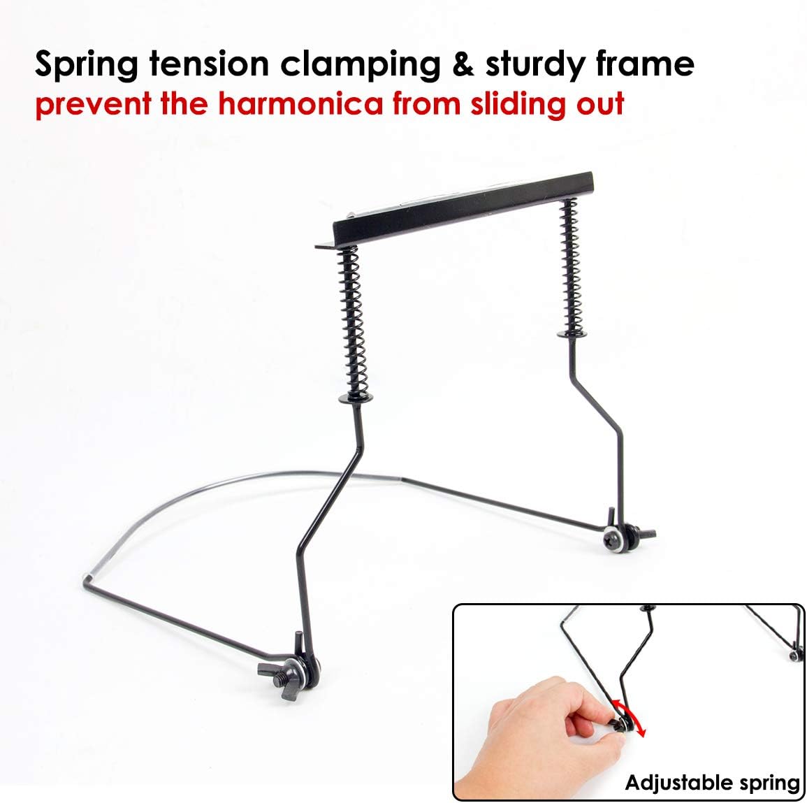 Adjustable Suitable 10 Hole Harmonica Neck Rack Mount Holder Stand ...