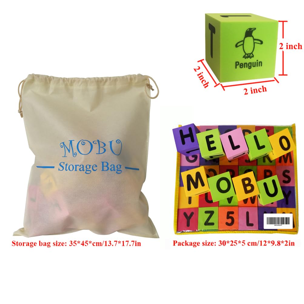 MOBU Foam Building Blocks For Toddlers,30 Pcs 2-inch Alphabet Letters ...