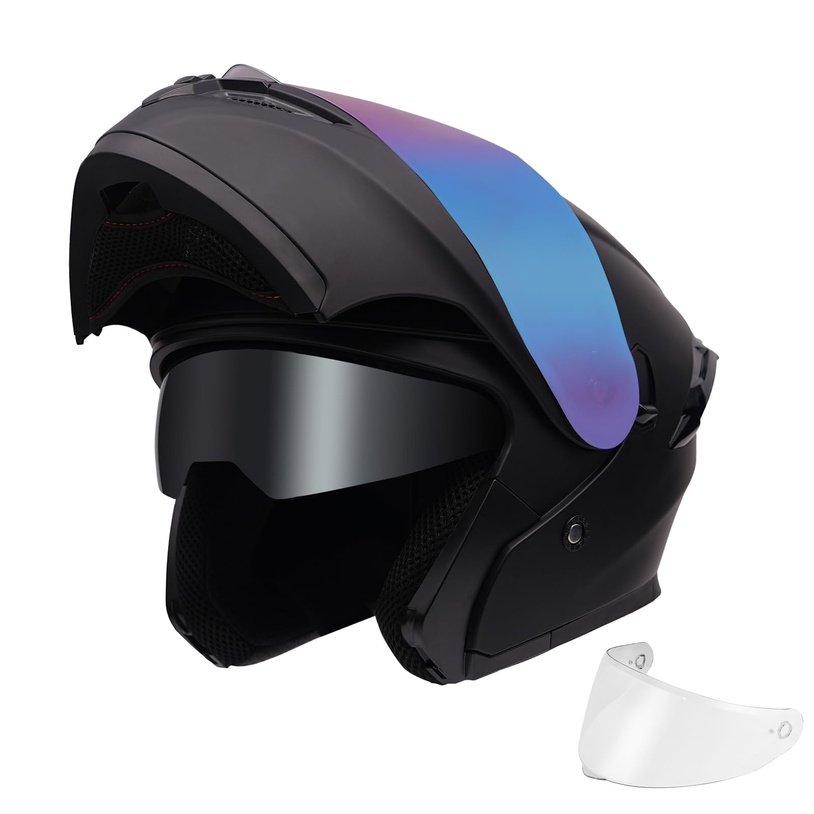 JQF Gear Modular Motorcycle Helmet Dual Visor Flip Up Full Face Helmets ...