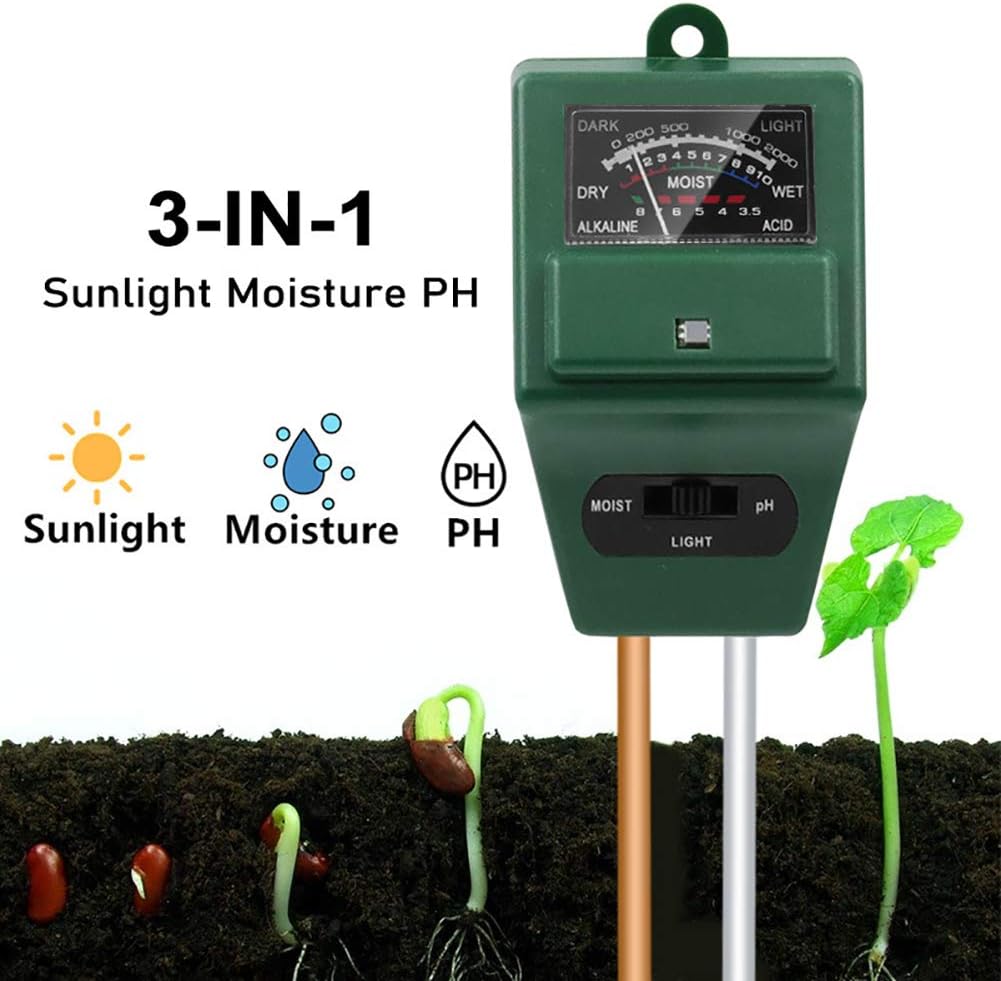 somubi Soil Moisture Meter for Plants Light PH Tester 3 in 1 Digital ...
