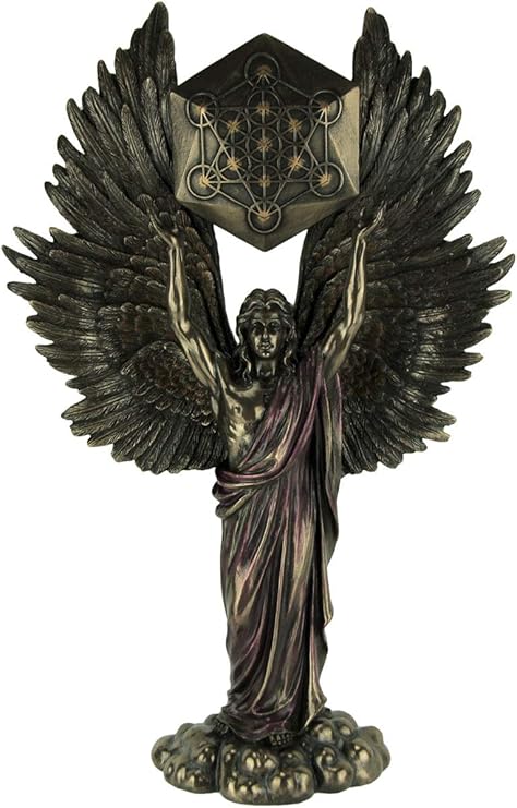 Archangel Metatron Holding Up Sacred Geometry Cube Statue: Amazon.ca ...