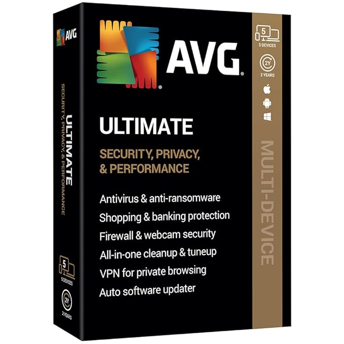 AVG Technologies AVG Ultimate 2020, 5 Devices 2 Year 2020: Amazon.com ...