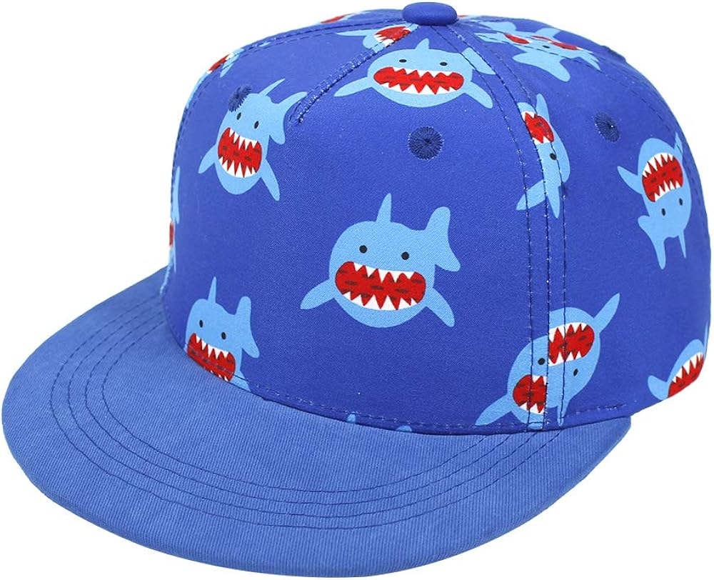 Amazon.com: Kids Cute Shark-Print Baseball-Cap for Boys - Adjustable ...
