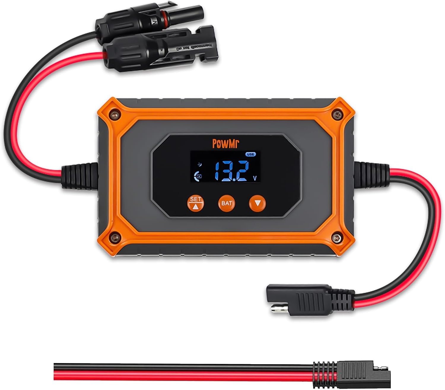 PowMr 15A MPPT Charge Controller 12V/24V, Intelligent Portable 15A Solar Controller Regulator ...