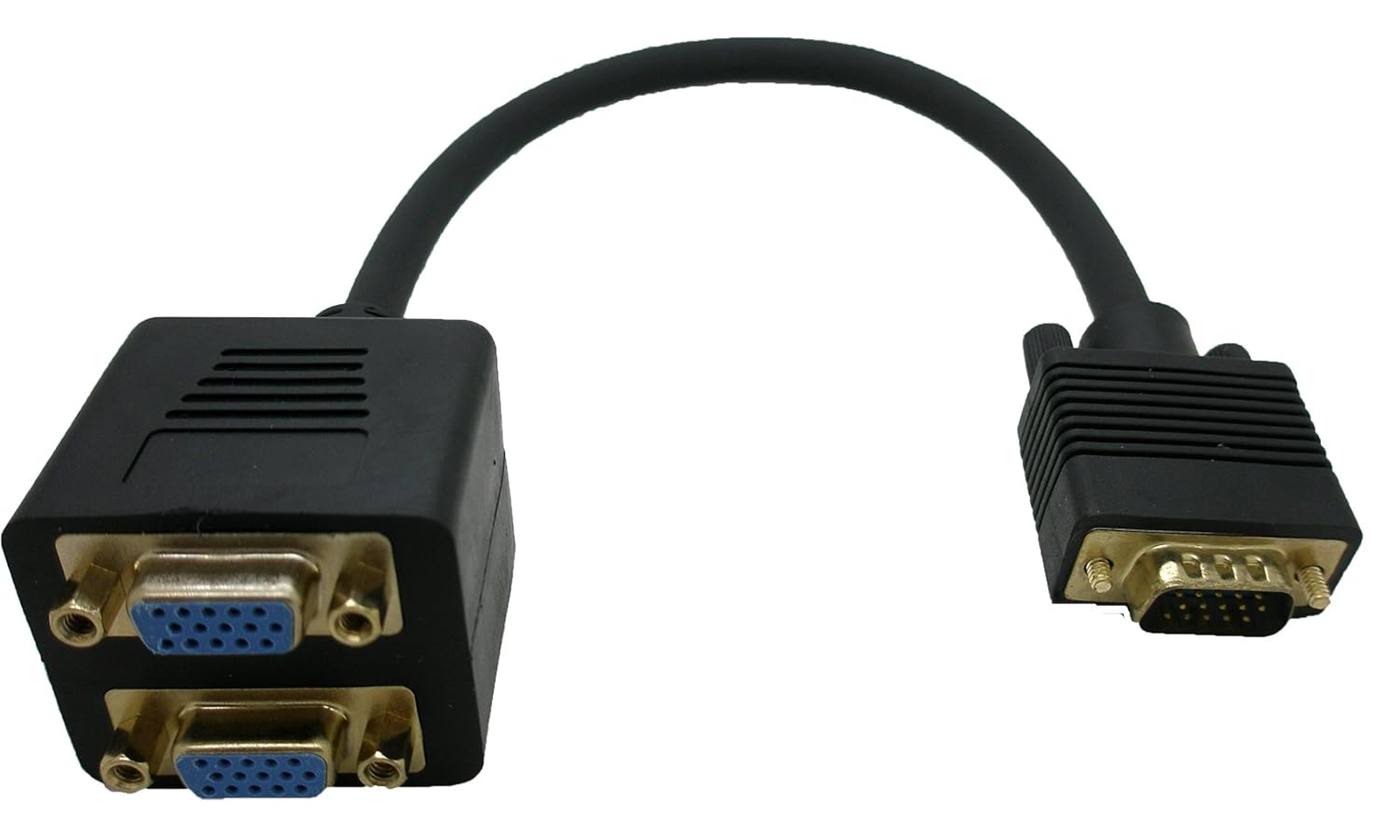 Cable VGA Duplicador Adaptador Divisor 15 Pin HDB15 macho a 2 HDB15 ...