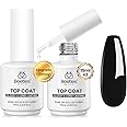 Amazon.com : Beetles Upgrade Glossy No Wipe Gel Top Coat, 2 Pcs 15ml Super Shiny Clear Glossy ...