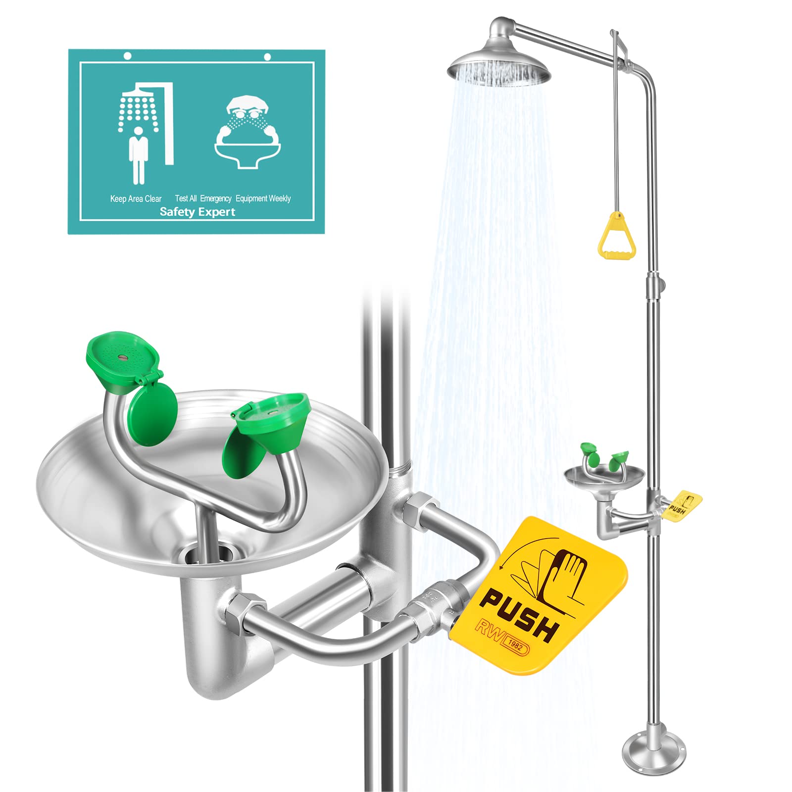 Mua Huanyu Emergency Shower Eyewash System Combination Eye Wash Station ...