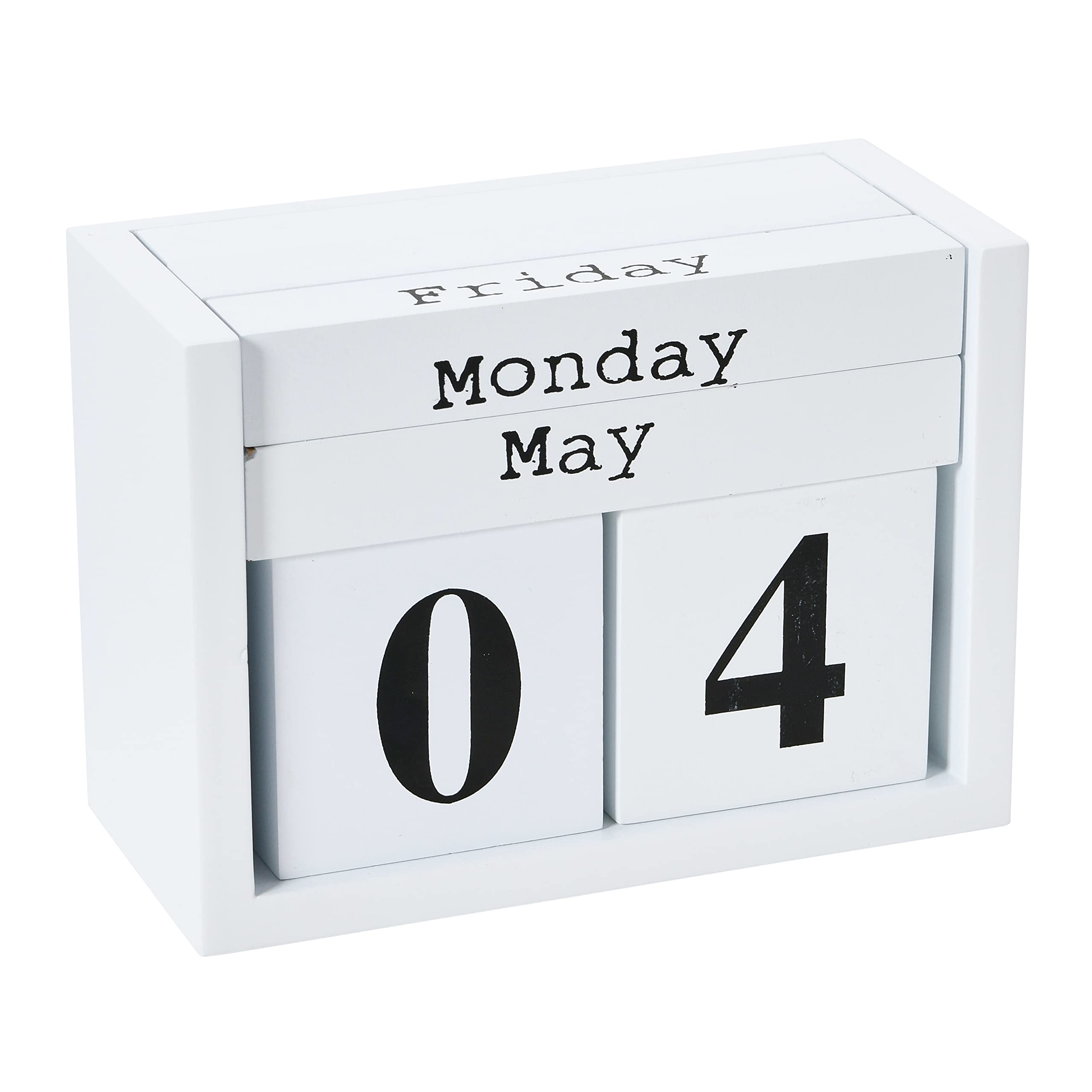 Mua Creative Co-Op Wooden Perpetual Desk Block Calendar with Day and ...