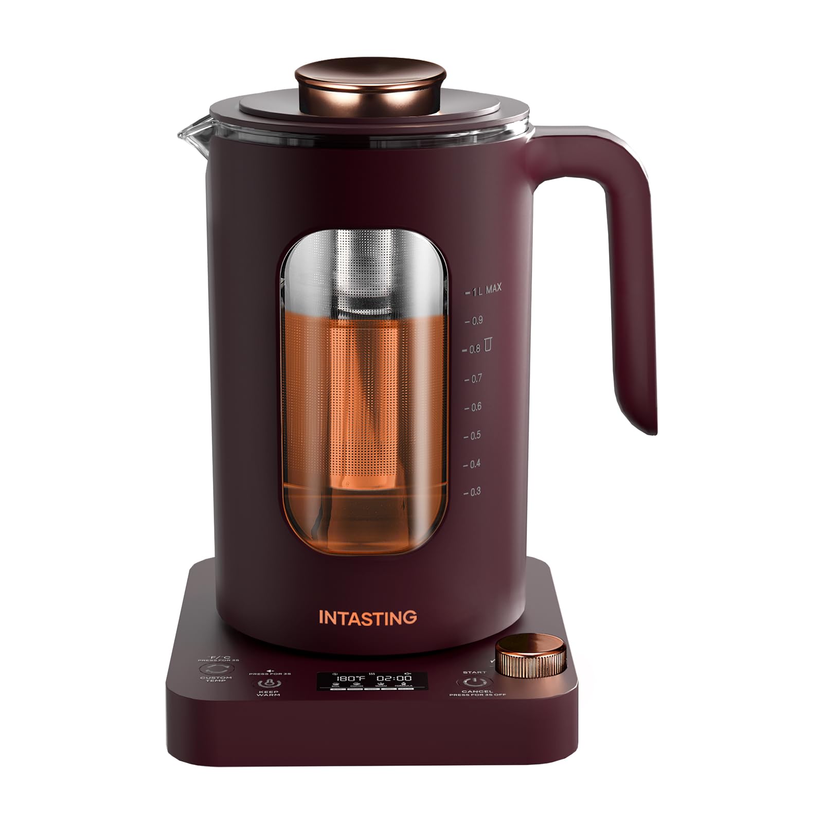 Electric Tea Kettle, INTASTING Glass Electric Kettle with tea Infuser ...