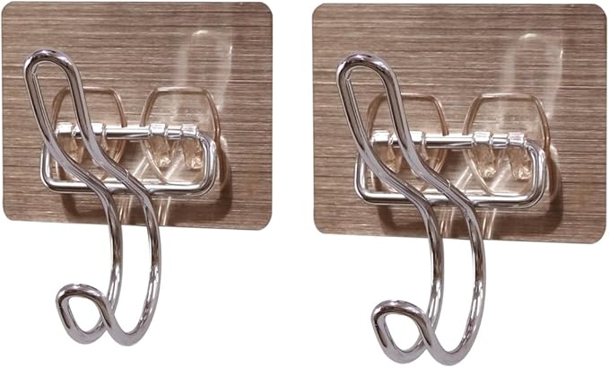 Amazon.com: Stainless Steel Set of 2 S-Shaped No Drill Wall Hooks with ...