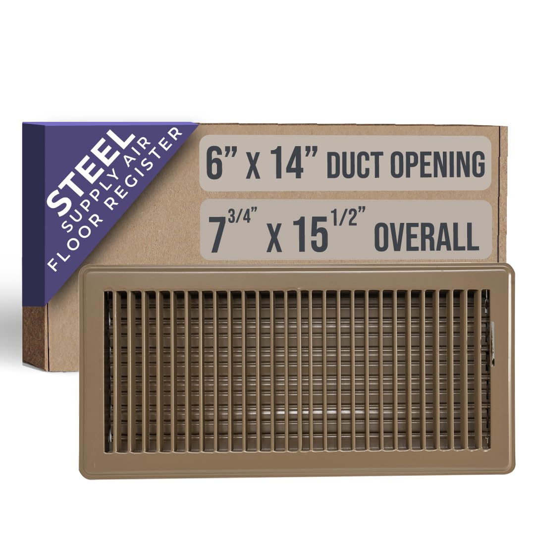 Fits 6x14 and 14x6 Duct Opening | Floor Register with Louvered Design ...