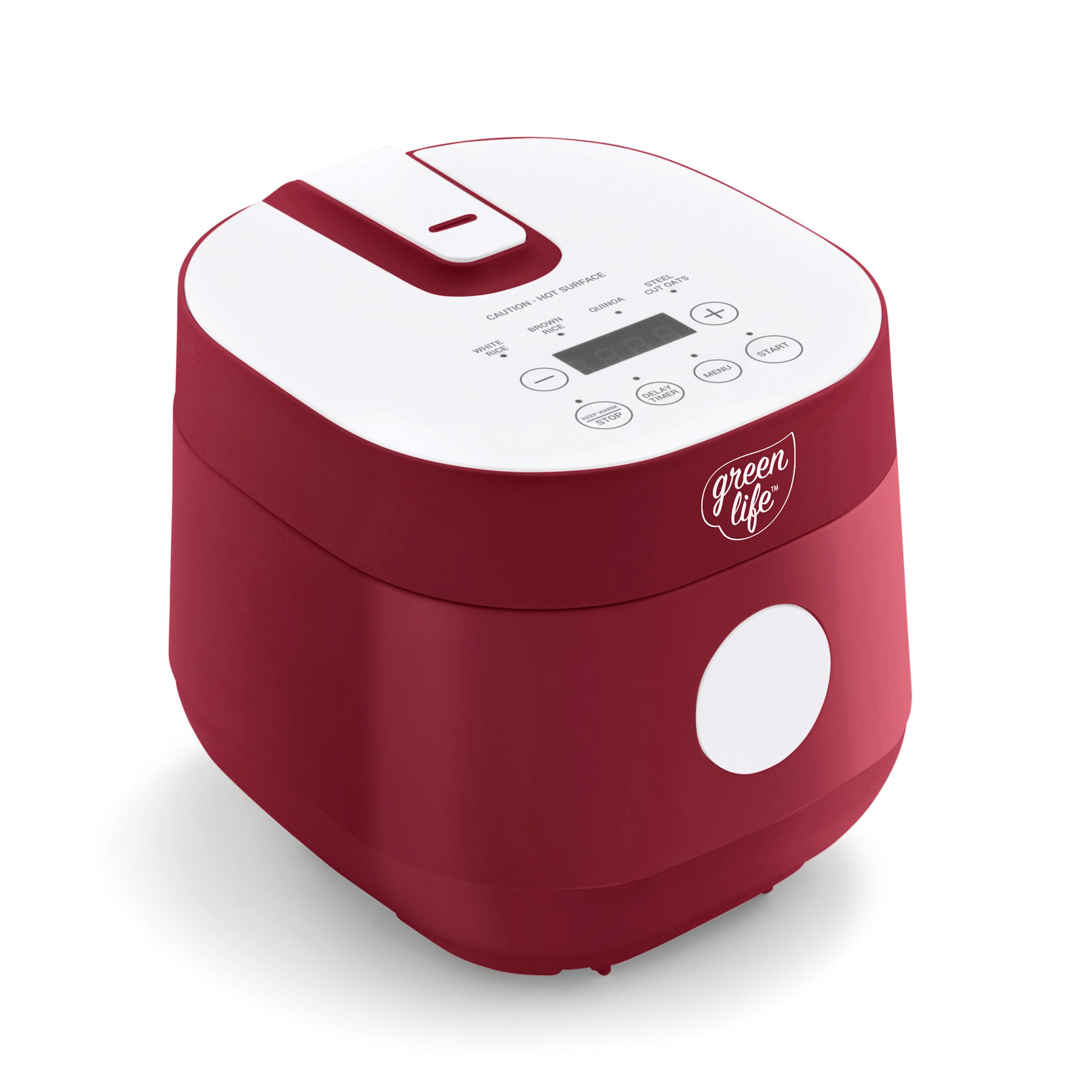 GreenLife 4-Cup Digital Rice Cooker, PFAS & PFOA-Free Removable Ceramic ...